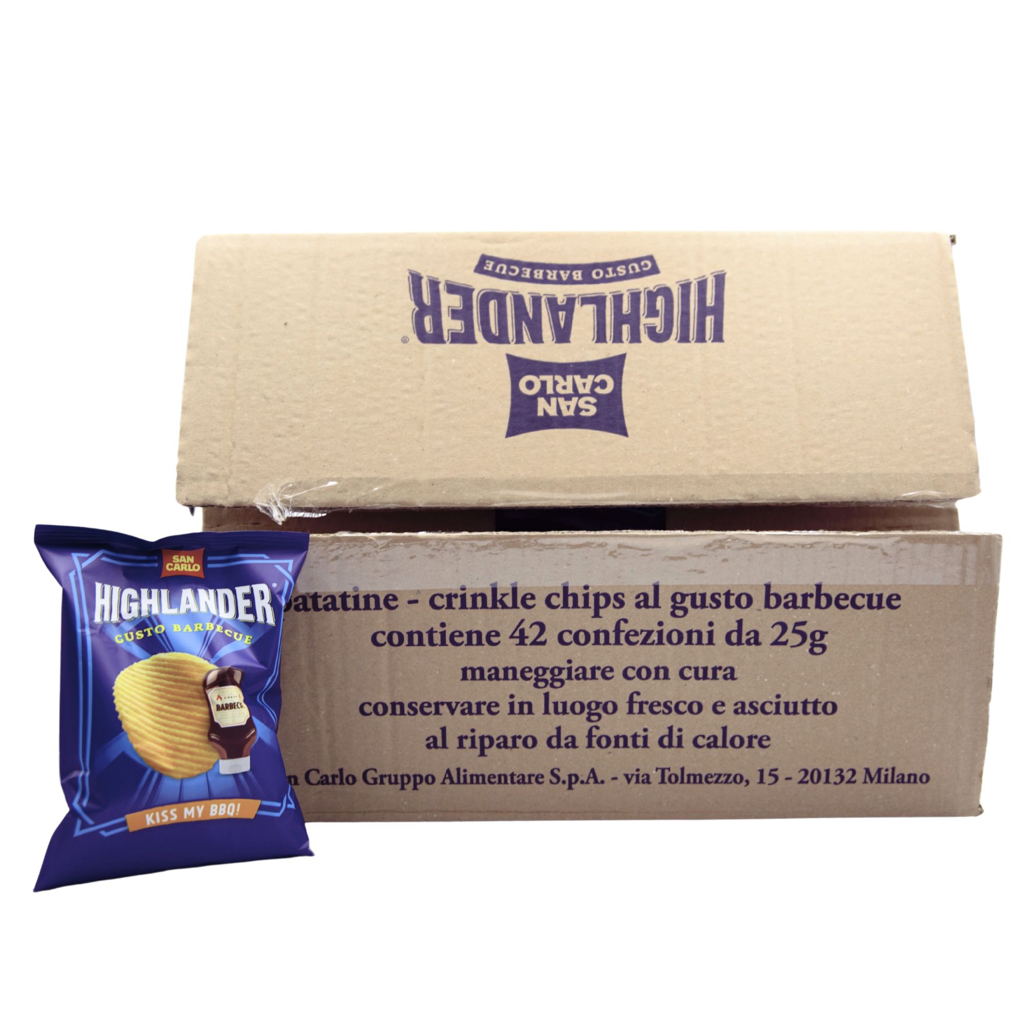 Patatine San Carlo Highlander Barbecue 42 x 25 gr - E&S Vending