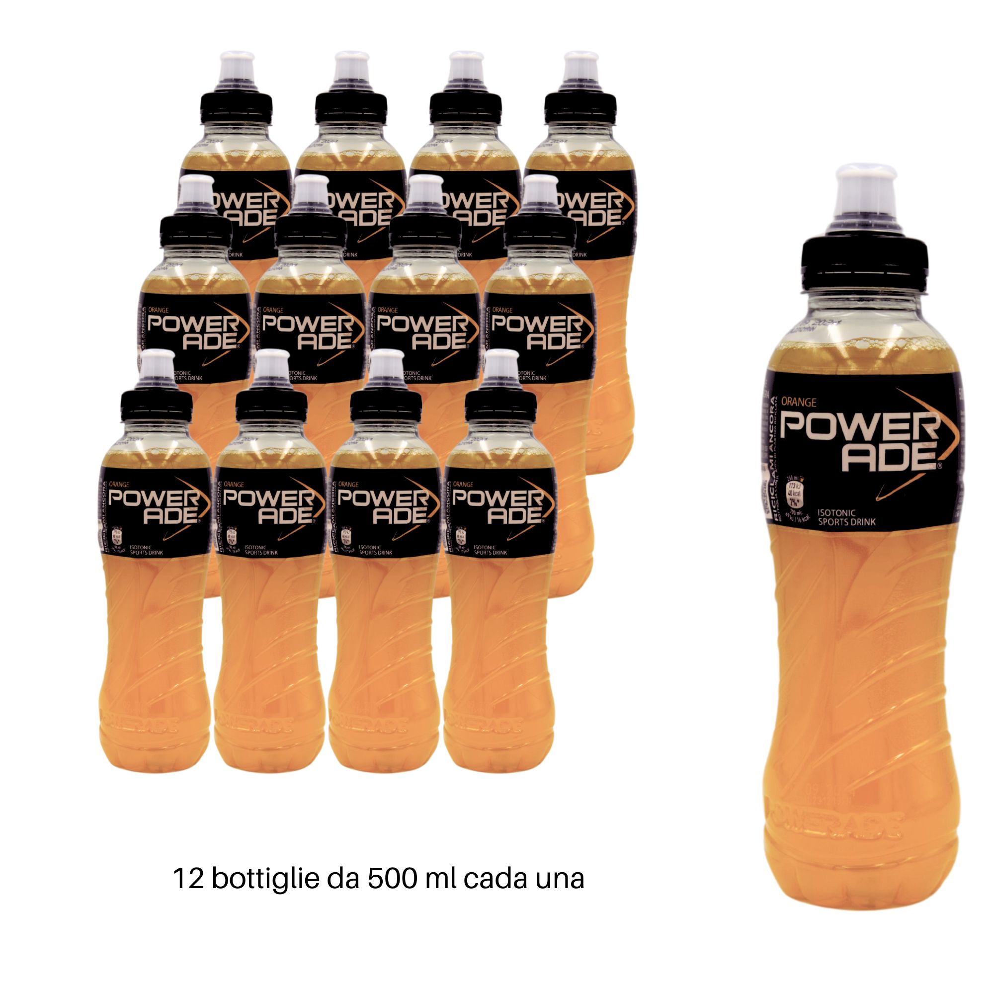Powerade Orange in confezione da 12 bottiglie x 500 ml per bottiglia ...