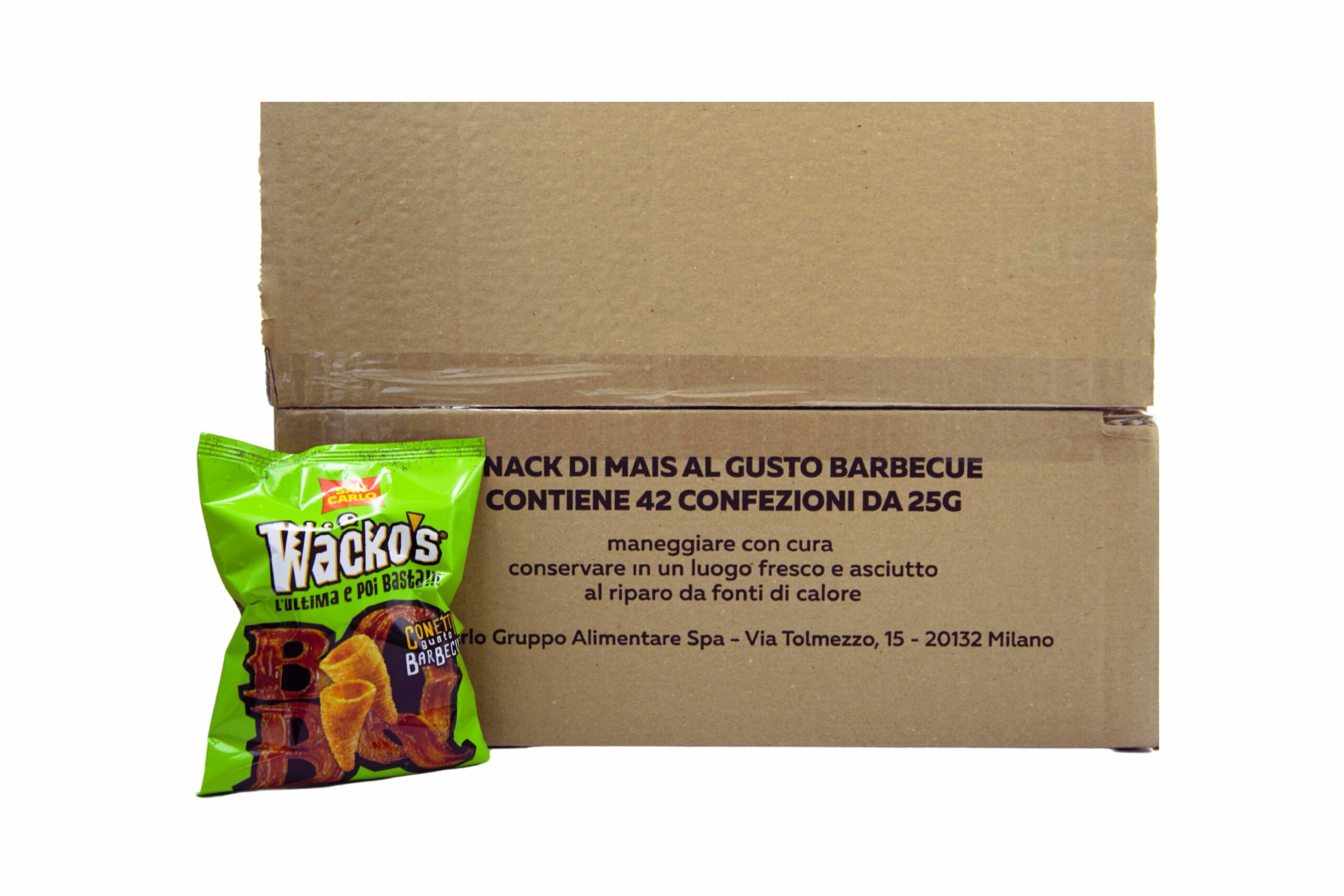 Wacko's conetti gusto barbecue 42 x 25 gr - E&S Vending