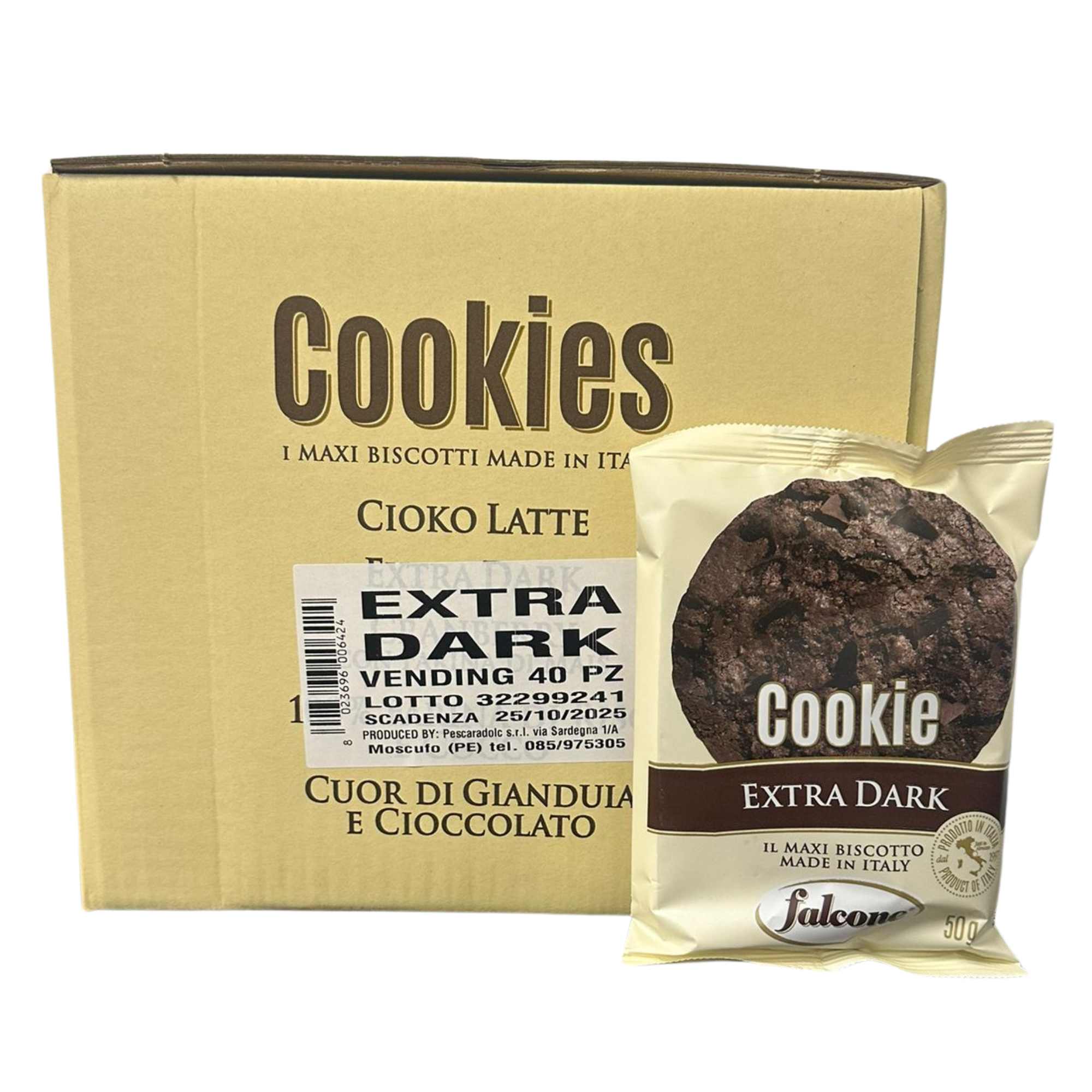 Falcone Cookies Dark, 40 x 50 gr - E&S Vending