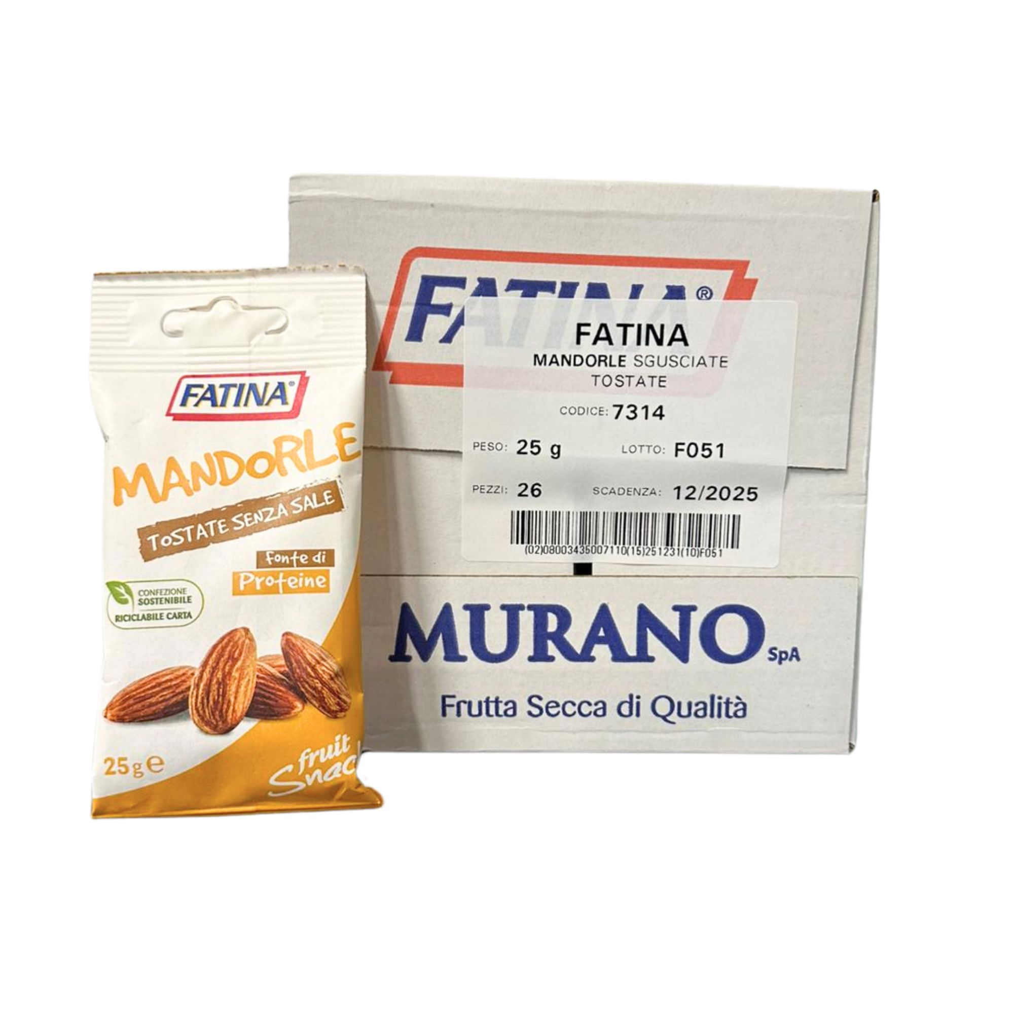 Fatina mandorle sgusciate tostate, 26 x 25 gr - E&S Vending